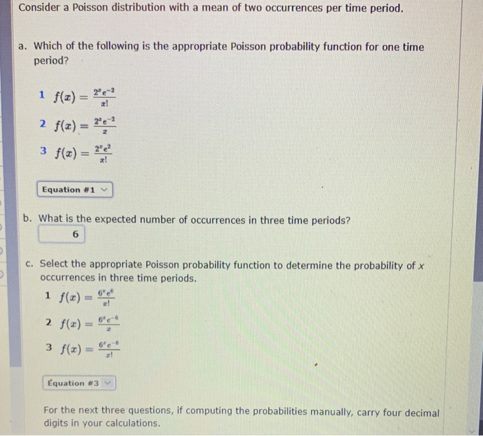 Solved Consider a Poisson distribution with a mean of two | Chegg.com
