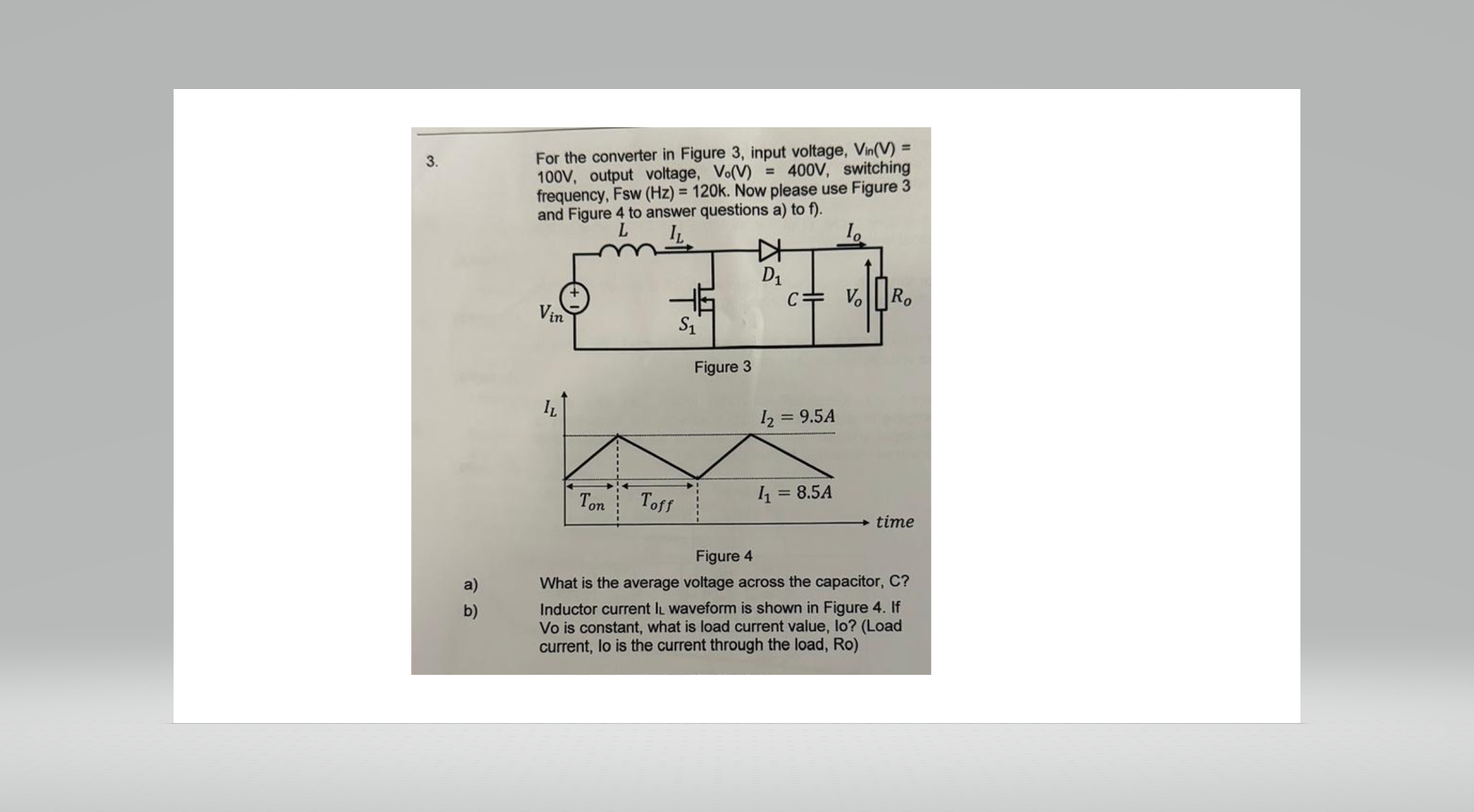 Solved For the converter in Figure 3, ﻿input voltage, | Chegg.com