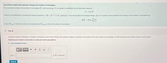 Solved Quantitative relationellp betwees entropy and number | Chegg.com