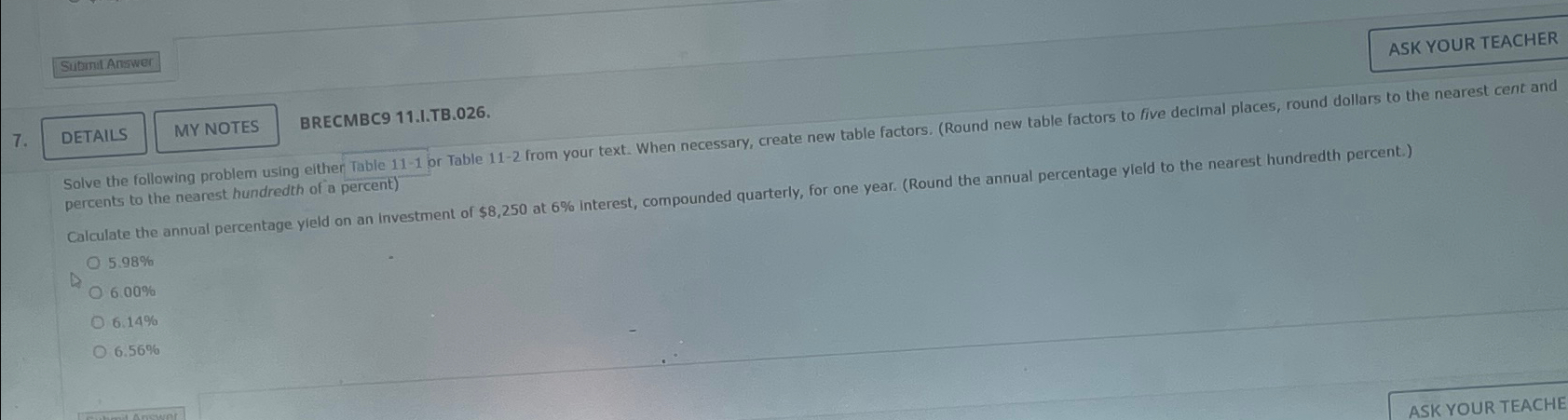Solved BRECMBC9 11.I.TB. 026Solve the following problem | Chegg.com