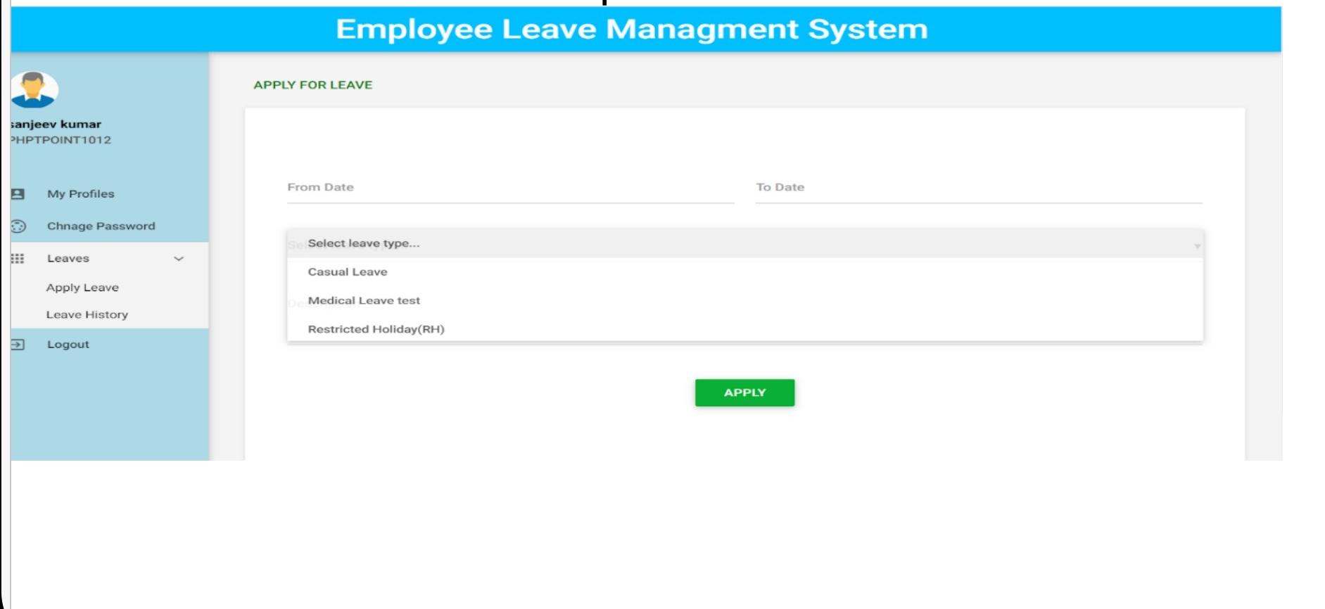 Project title: Leave Management System Project | Chegg.com