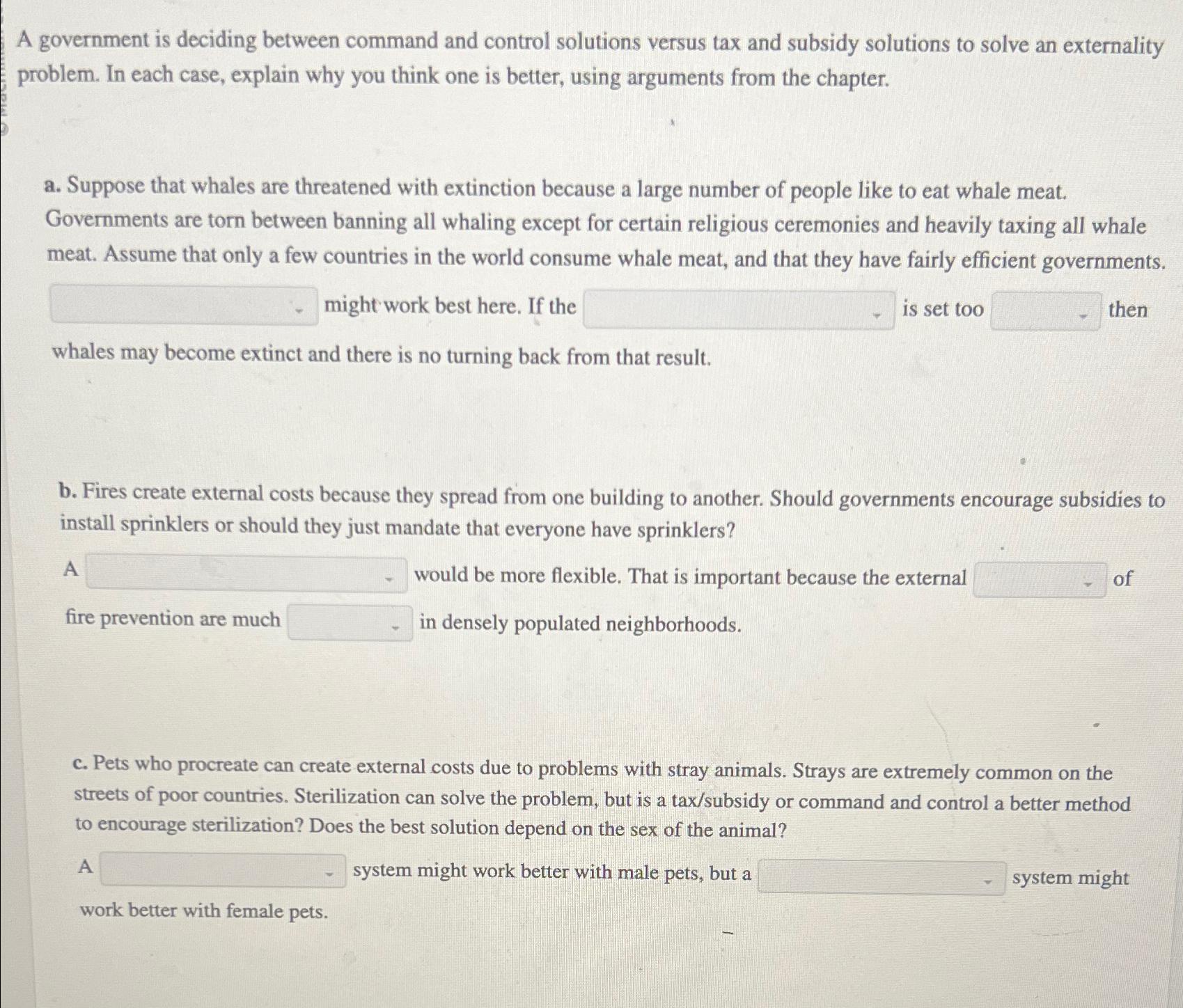 Solved A government is deciding between command and control | Chegg.com