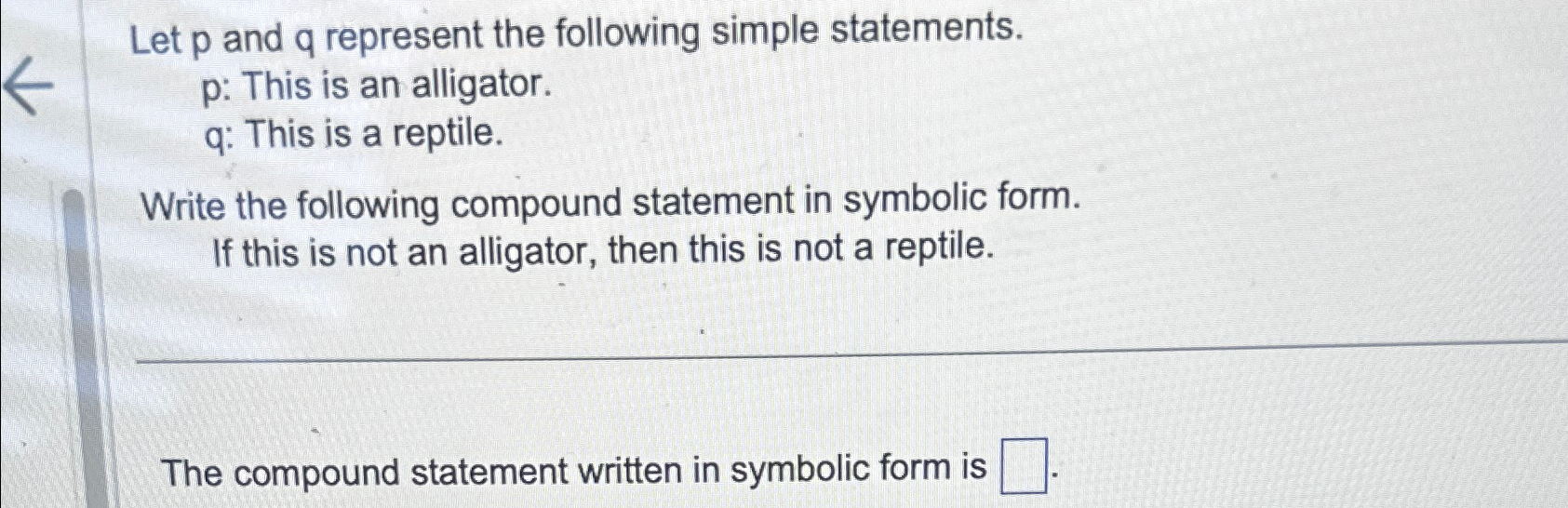 Solved Let p ﻿and q ﻿represent the following simple | Chegg.com