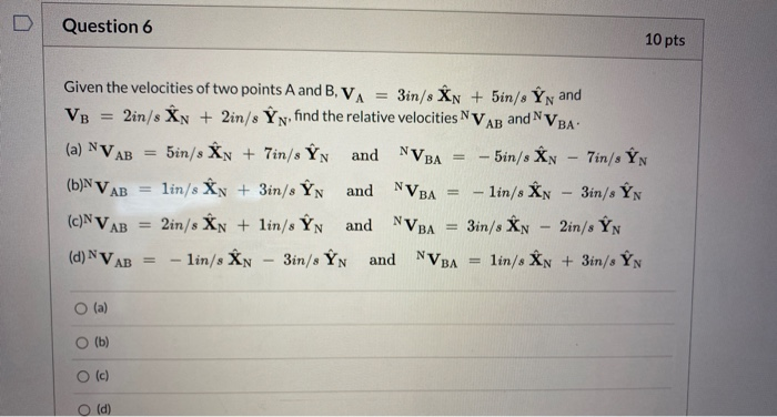 Solved Question 4 35 pts Use the transport theorem to find | Chegg.com