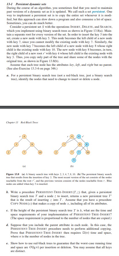 Solved 13-I Persistent dynamic setsDuring the course of an | Chegg.com