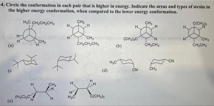 Solved Circle the conformation in each pair that is higher | Chegg.com