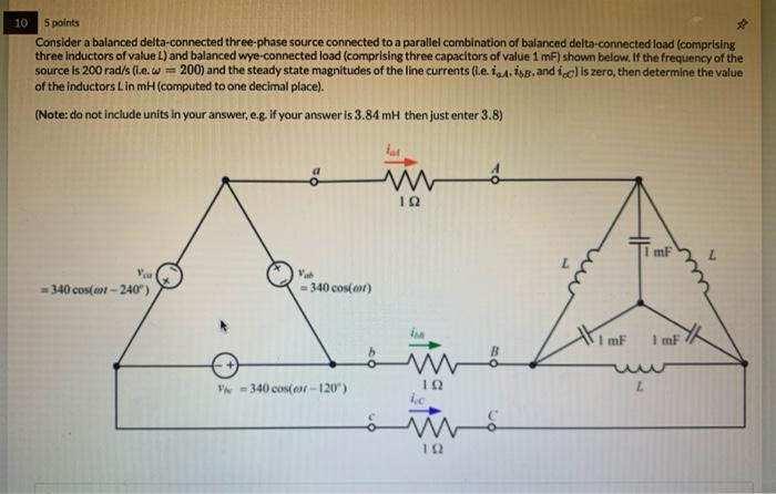 Solved 10 Spoints Consider a balanced delta-connected | Chegg.com