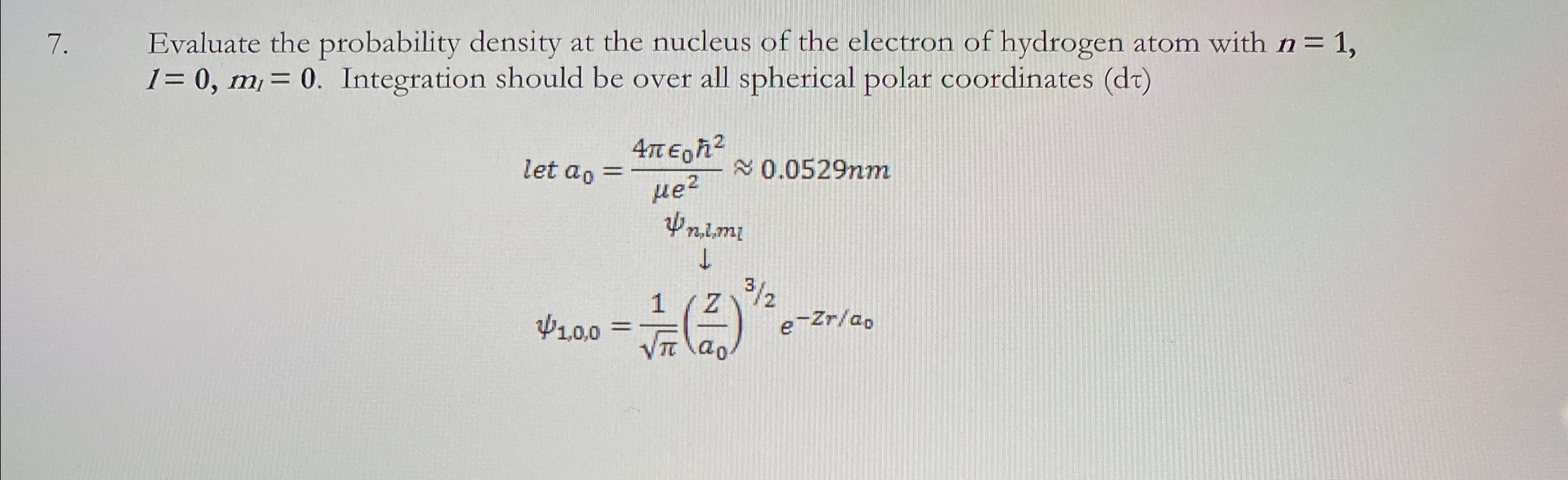 Solved Evaluate the probability density at the nucleus of | Chegg.com