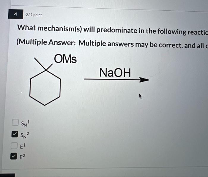 Solved What mechanism(s) will predominate in the following | Chegg.com
