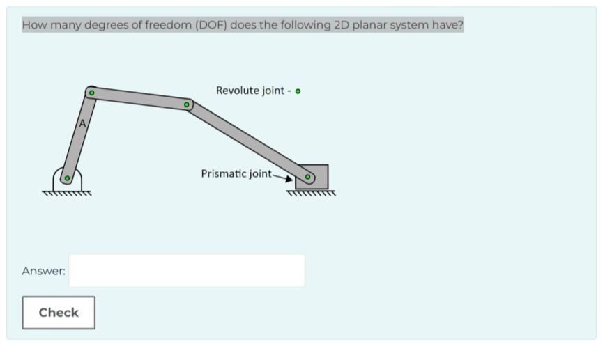 Solved How many degrees of freedom (DOF) does the following | Chegg.com