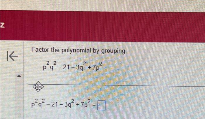 Solved Factor the polynomial by grouping \\[ p^{2} | Chegg.com