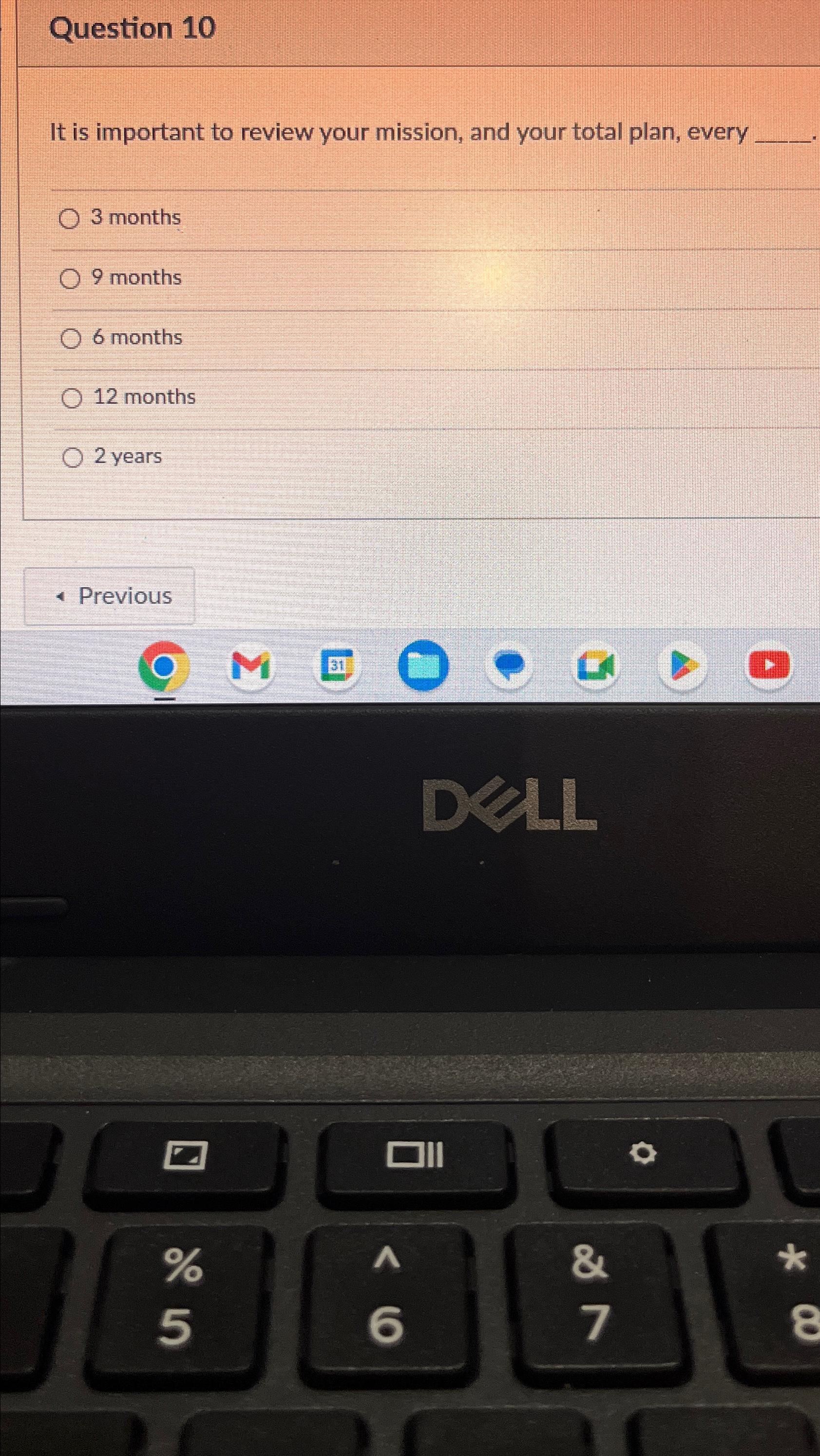 Solved Question 10It is important to review your mission, | Chegg.com