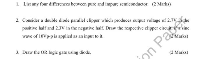 Solved 1. List any four differences between pure and impure | Chegg.com