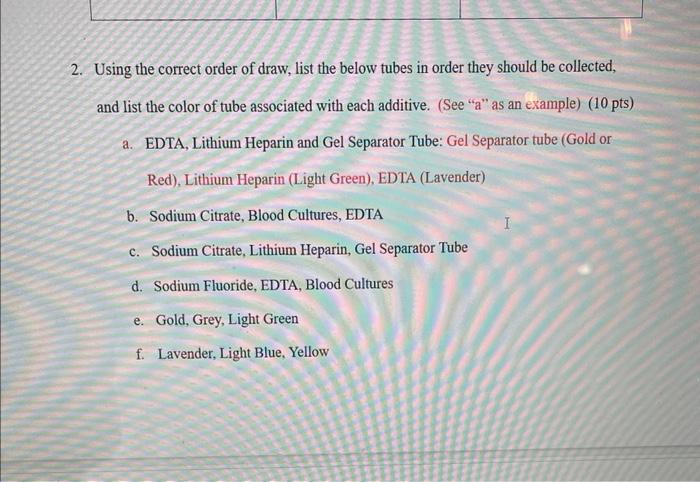 Solved Module 04 Written Assignment Order of Draw 1. List | Chegg.com