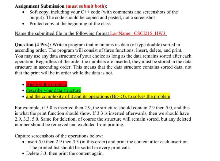 Solved Assignment Submission (must submit both):Soft copy, | Chegg.com