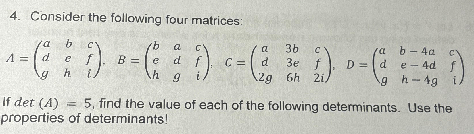 Solved Consider the following four | Chegg.com