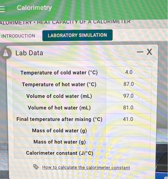 Solved Calorimetry ALORIMEIRY • HEAI CAPACIIY UF A | Chegg.com