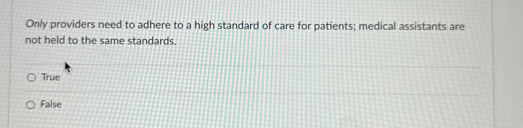 Solved Only providers need to adhere to a high standard of | Chegg.com
