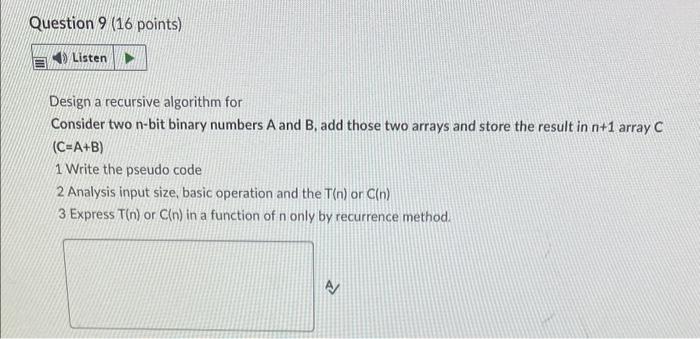 Solved Design a recursive algorithm for Consider two n-bit | Chegg.com