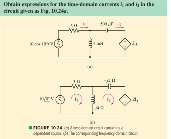 Solved Obtain expressions for the time-domain currents i, | Chegg.com