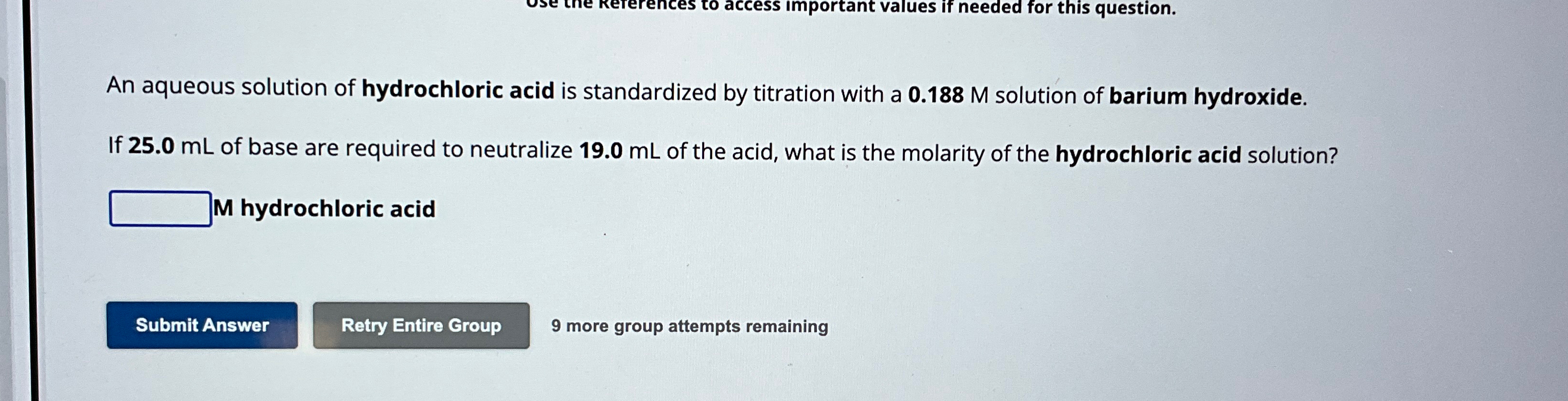 Solved An aqueous solution of hydrochloric acid is | Chegg.com