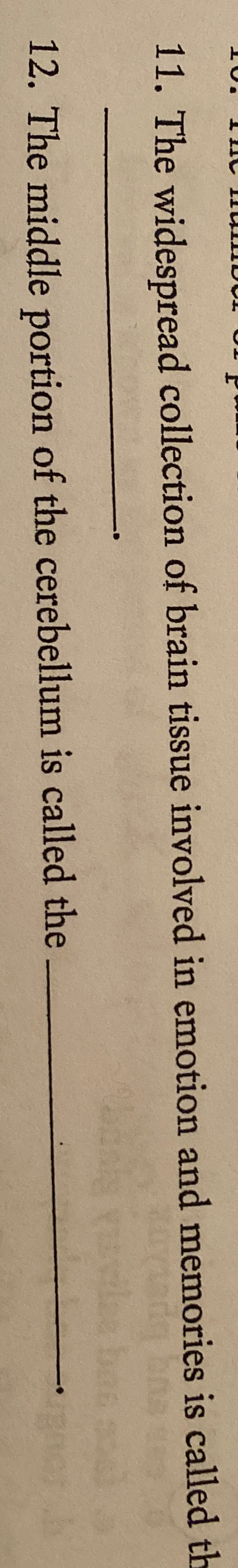 Solved The widespread collection of brain tissue involved in | Chegg.com