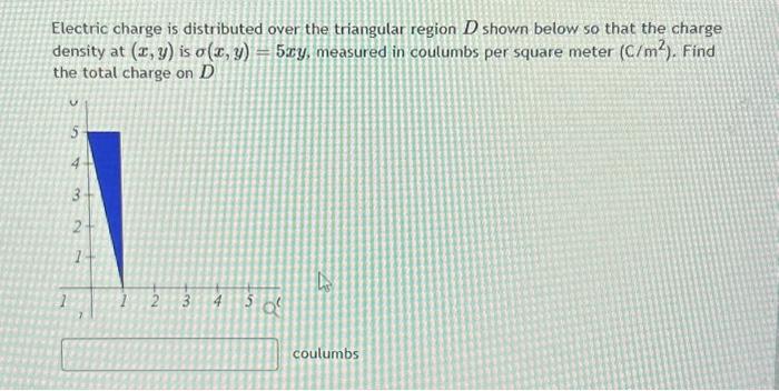 Solved Electric charge is distributed over the triangular | Chegg.com