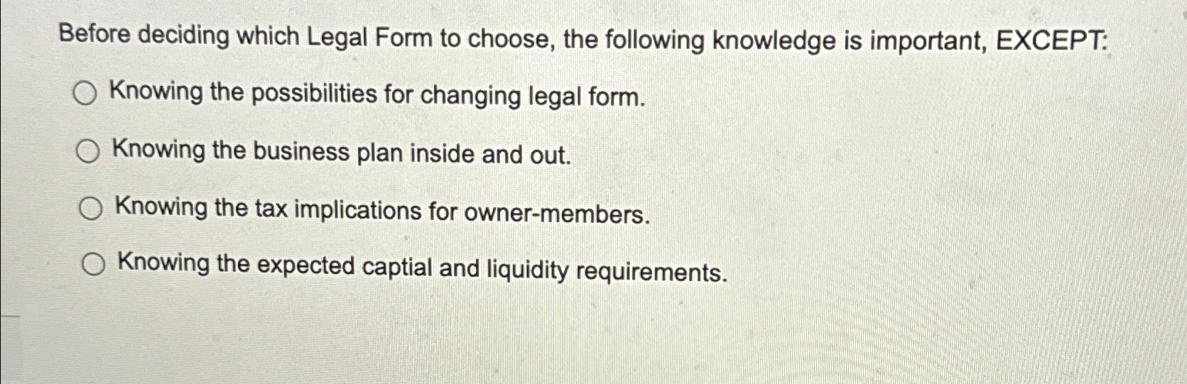 Solved Before deciding which Legal Form to choose, the | Chegg.com