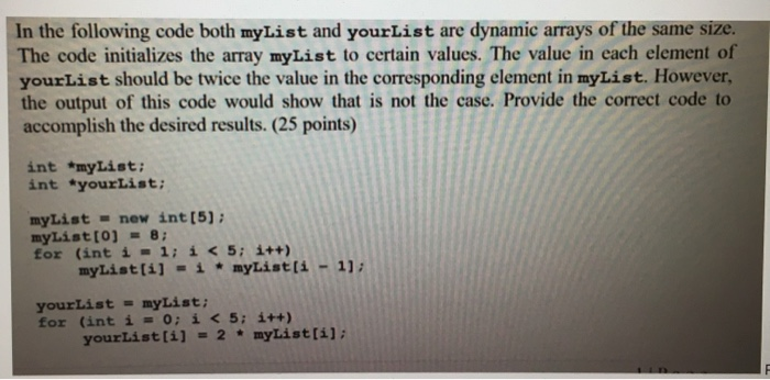 Solved In The Following Code Both Mylist And Yourlist Are 