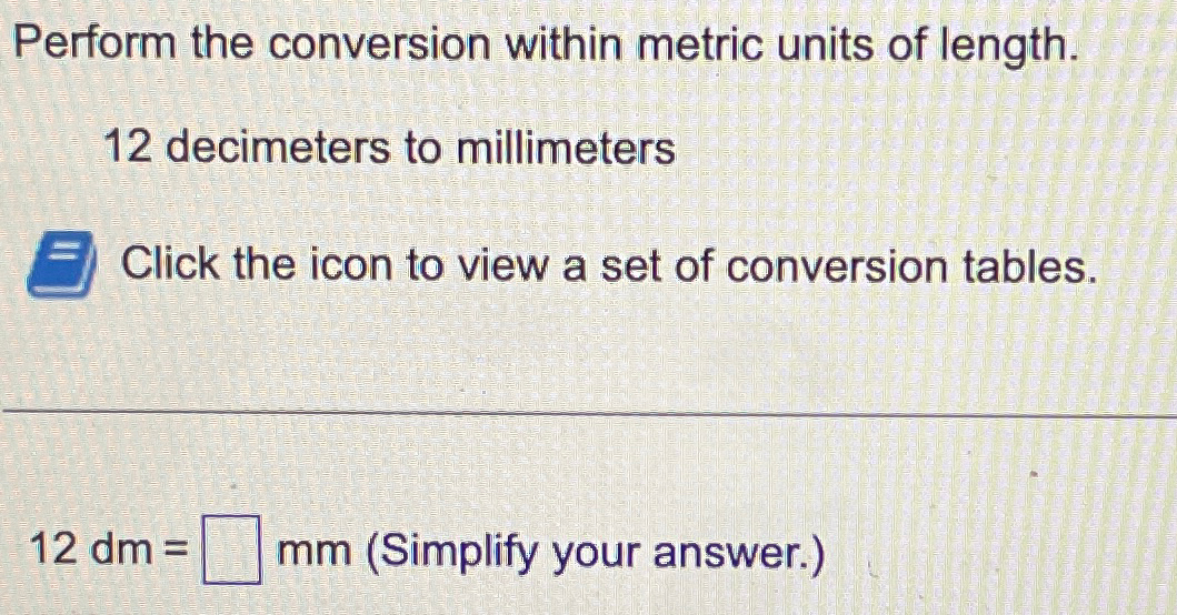 Solved Perform the conversion within metric units of | Chegg.com