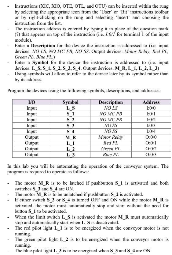 Enter the Ladder Logic using RSLogix. I have already | Chegg.com