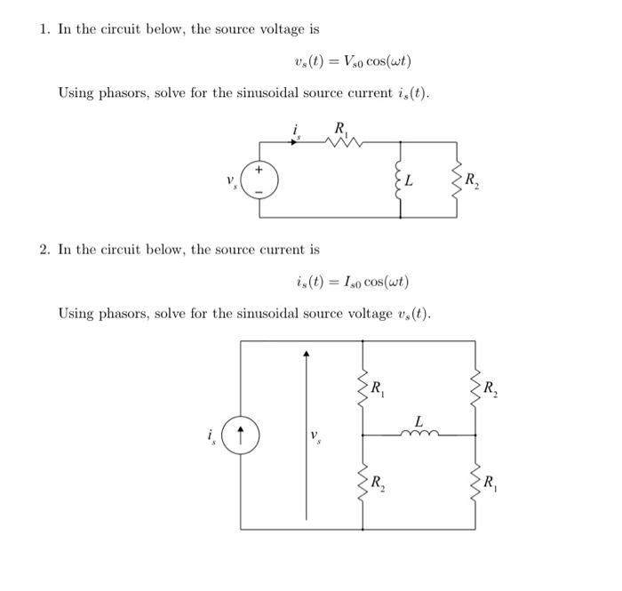 Solved 1. In the circuit below, the source voltage is | Chegg.com