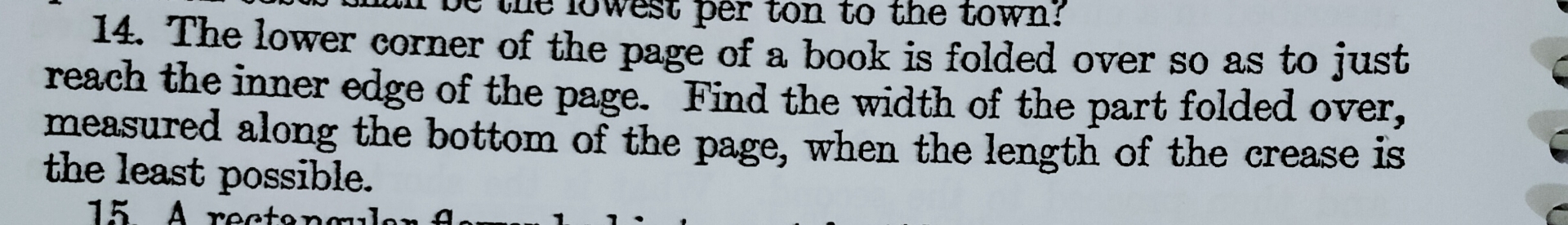 Solved The lower corner of the page of a book is folded over | Chegg.com