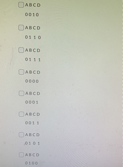Solved Question 5 4 Points A B Х D Select The Binary Input 5038