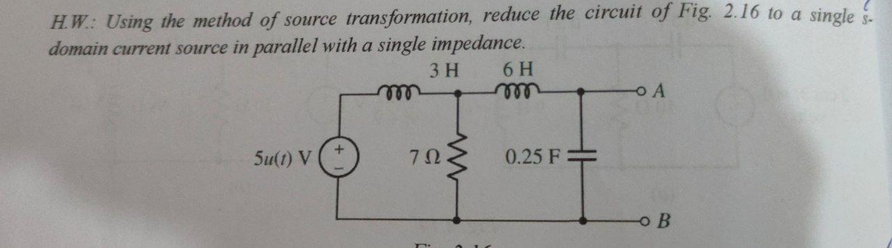 Solved HW: Using the method of source transformation, reduce | Chegg.com