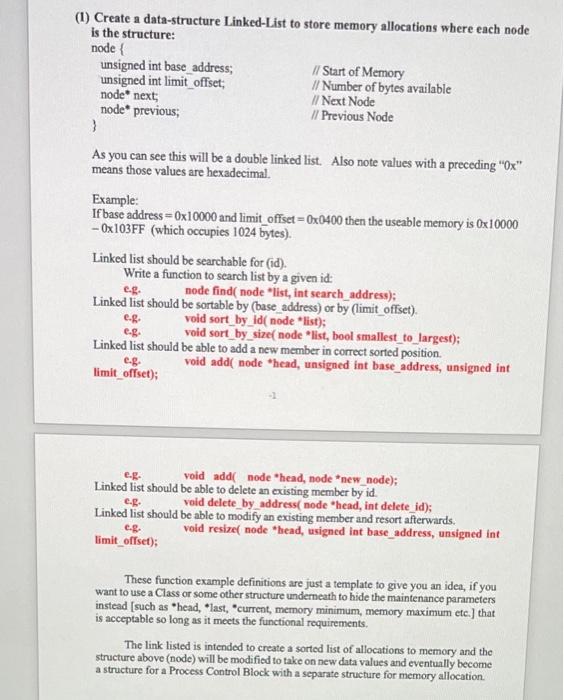 Solved (4) Modify the original kmalloc(u32 size, int align, | Chegg.com