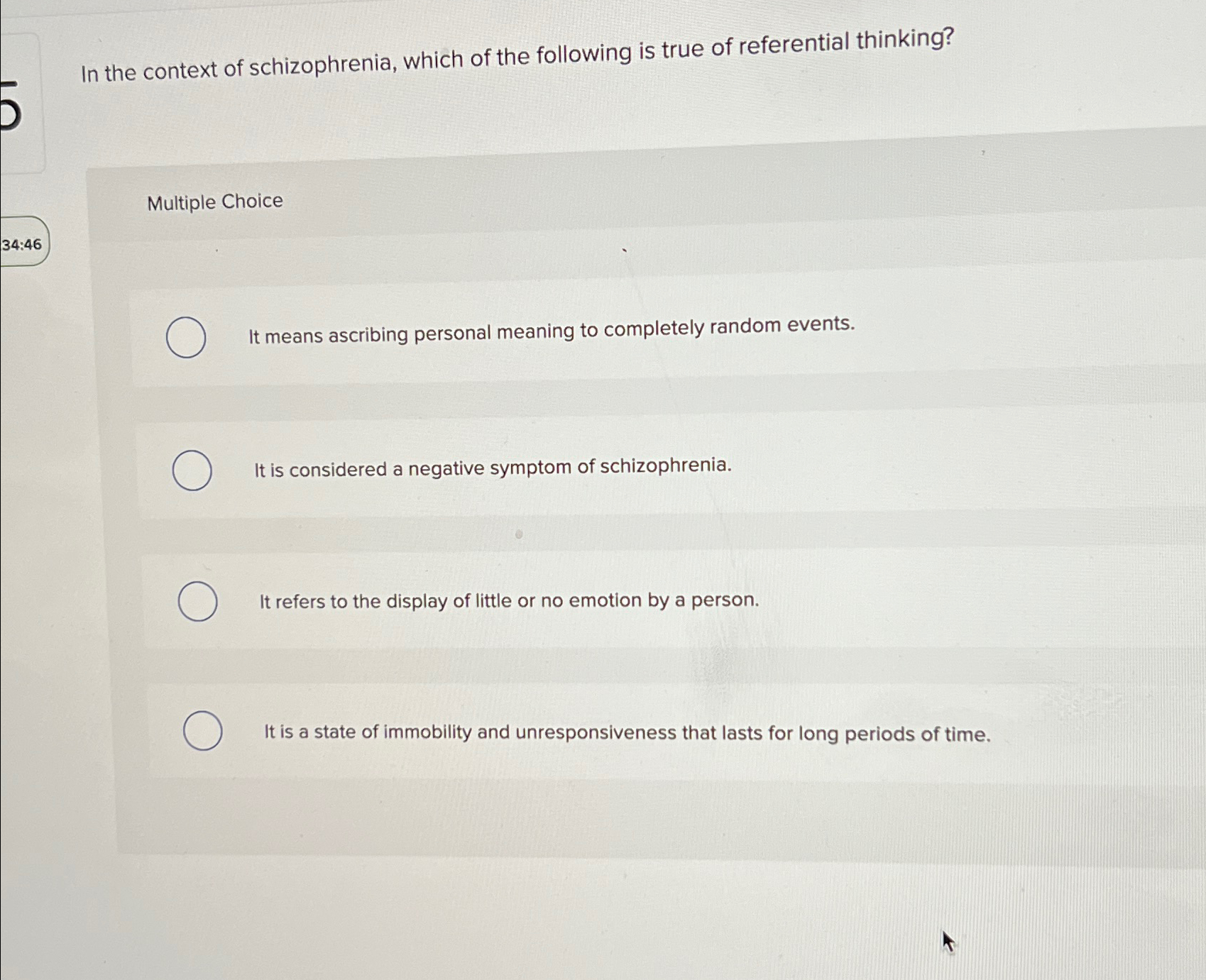 Solved In the context of schizophrenia, which of the | Chegg.com