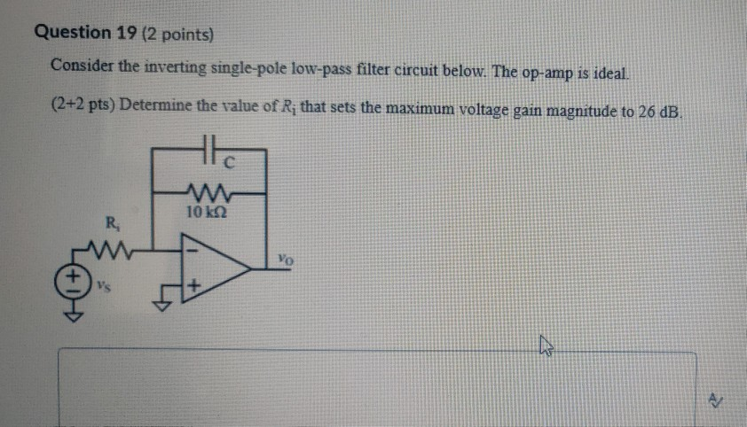 Solved Question 19 (2 points) Consider the inverting | Chegg.com
