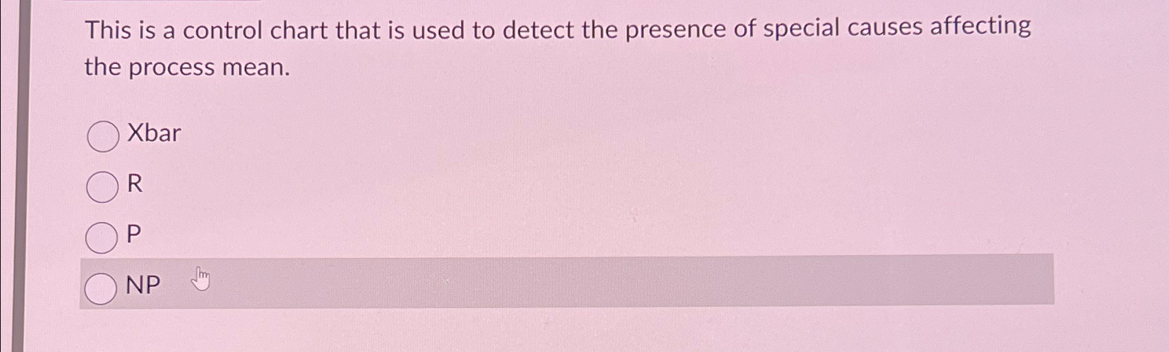 Solved This is a control chart that is used to detect the | Chegg.com