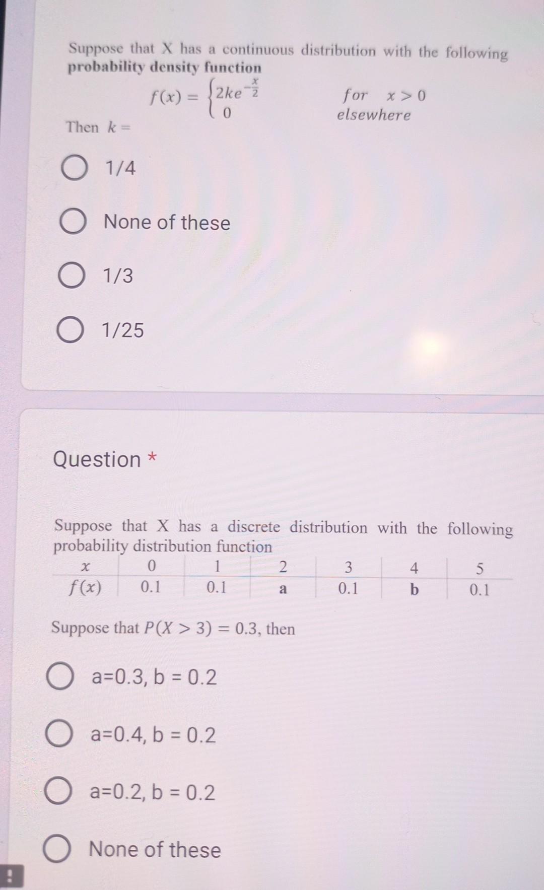 Solved Suppose that X has a continuous distribution with the | Chegg.com