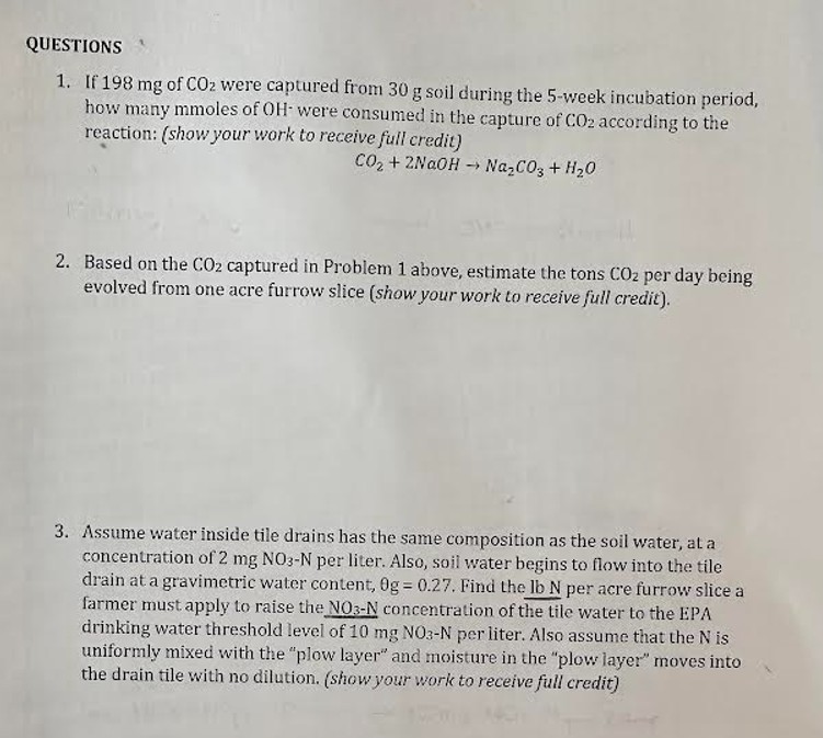 Solved QUESTIONSIf 198mg ﻿of CO2 ﻿were captured from 30g | Chegg.com