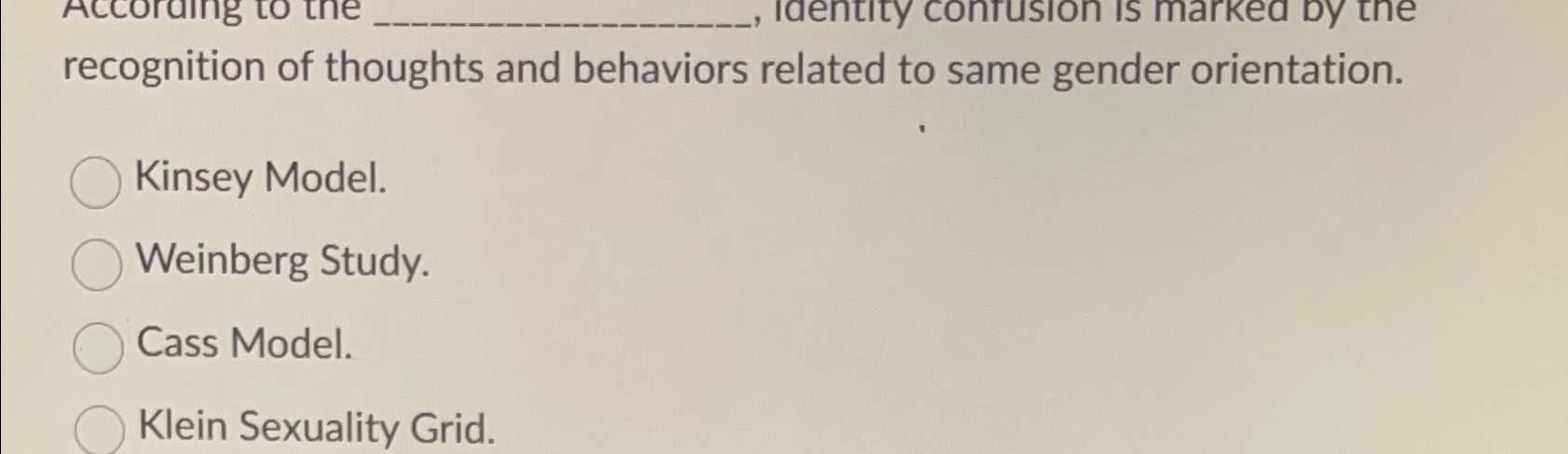 Solved recognition of thoughts and behaviors related to same | Chegg.com