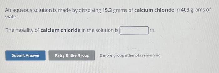 Solved An aqueous solution is made by dissolving \\( | Chegg.com