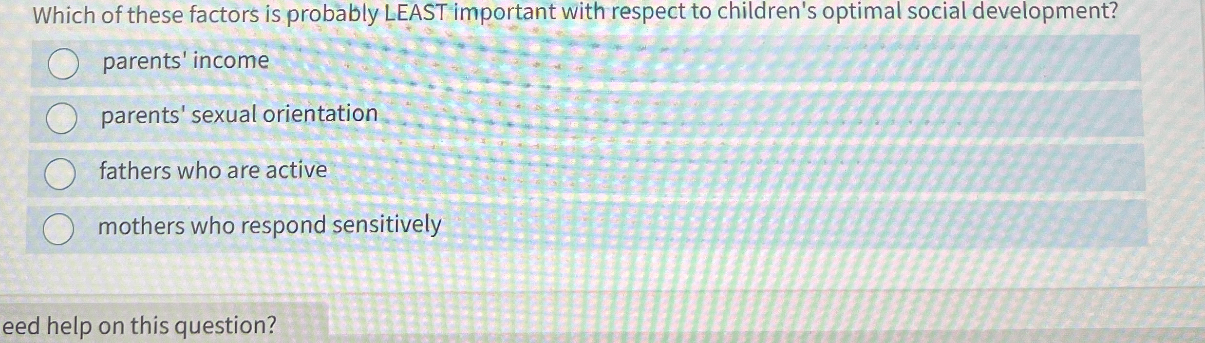 Solved Which of these factors is probably LEAST important | Chegg.com