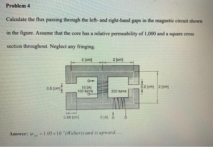 Solved Problem 4 Calculate the flux passing through the left | Chegg.com