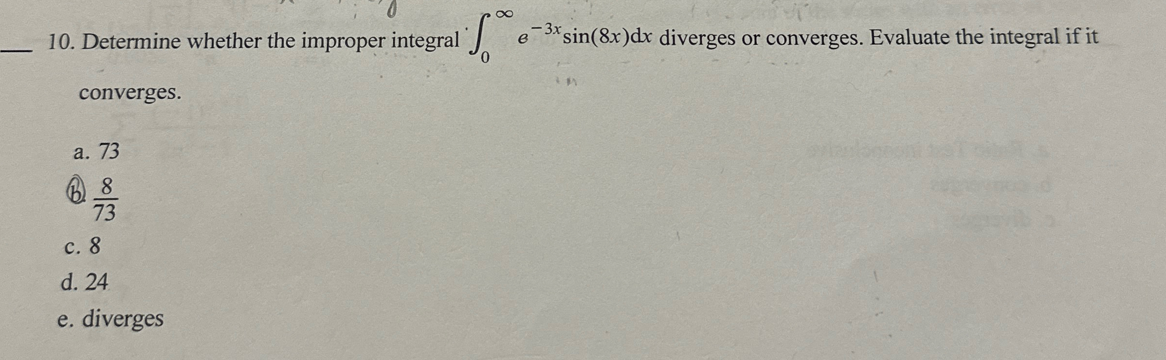 Solved Determine whether the improper integral | Chegg.com