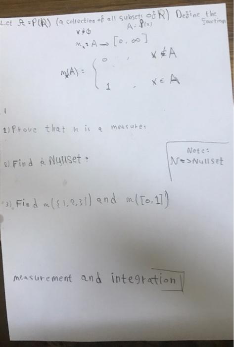 Solved Let A=P(R) (a collection of all subsets of R ) Define | Chegg.com