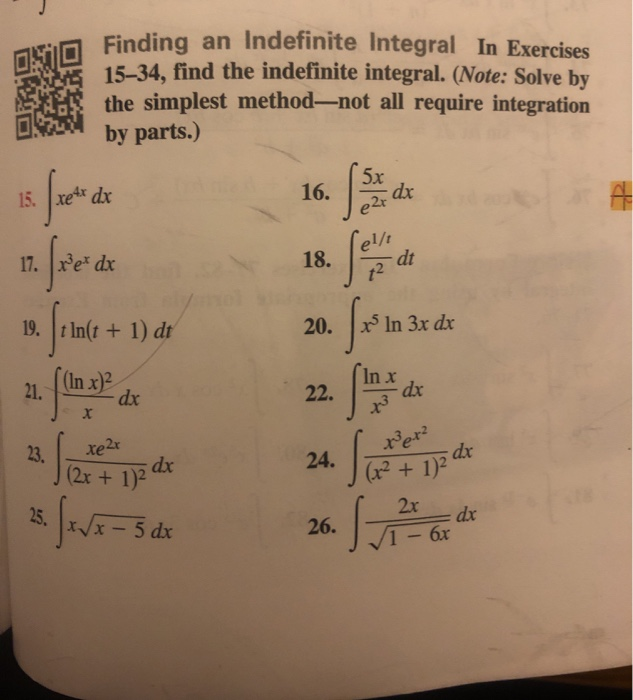 Solved Finding an Indefinite Integral In Exercises 15-34, | Chegg.com