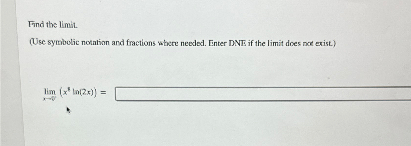 Find the limit.(Use symbolic notation and fractions | Chegg.com