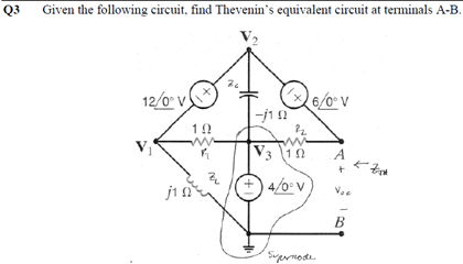 Solved Given the following circuit. find Thevenin's | Chegg.com
